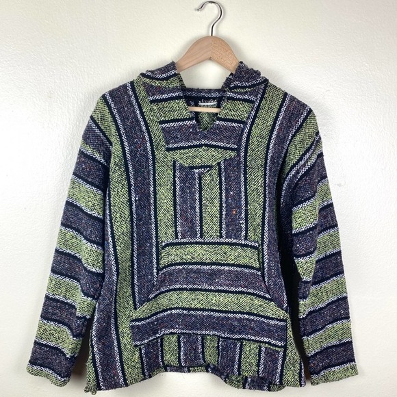 Vintage | Shirts | Beach Drug Rug Baja Striped Boardwalk Hoodie | Poshmark